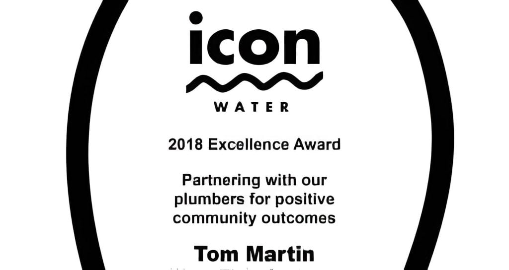 Icon Water Community Excellence Award | Water Tight Canberra